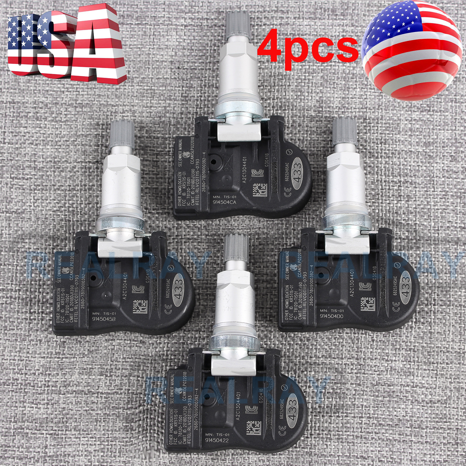 4pcs Tire Pressure Sensor TPMS 68252495AC for 2018-2020 Dodge Durango ...