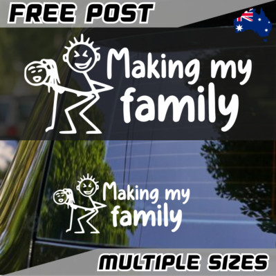 My Family Sticker Decal Car Window JDM Ute My Stick Figure Funny Rude ...