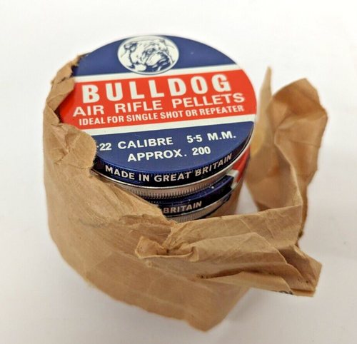 Lot of 4 NOS Vintage Sealed Tin Bulldog Air Rifle Pellets 200 No.2 Bore ...