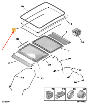 PEUGEOT 3008 Sunroof Seal 1618180380 New Genuine | eBay UK