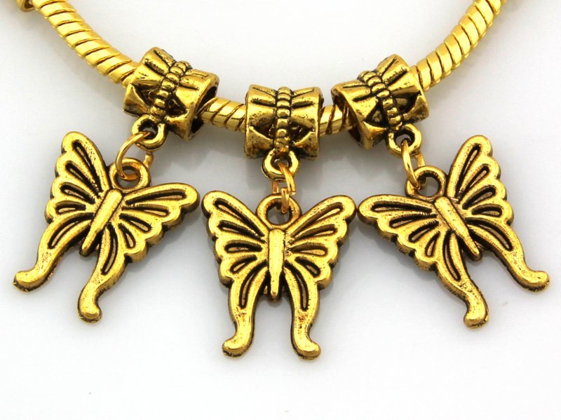 Wholesale Antique Gold Tone Bulk Lots Mix Dangle Charms Fit Bracelet ...