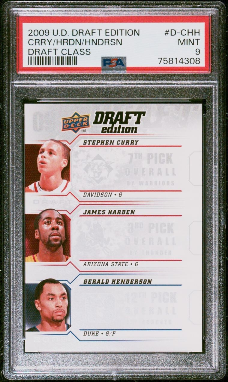 2009-10 UD Draft Edition Stephen Curry, James Harden, Henderson RC, PSA ...