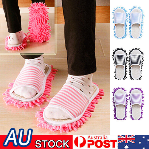 1Pair Floor Polishing Dusting Cleaning Foot Shoes Mop Slippers Lazy ...