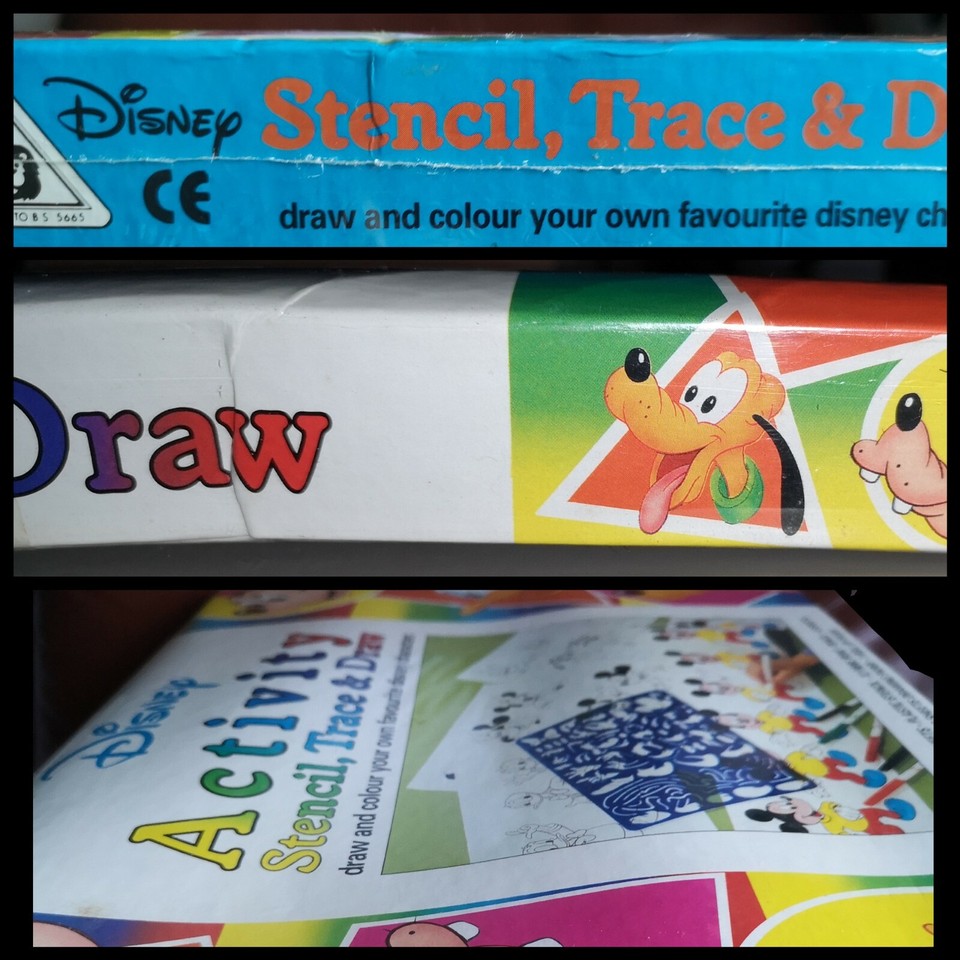 Sealed Vintage Disney Activity Stencil Trace & Draw Set Craft Fun ...