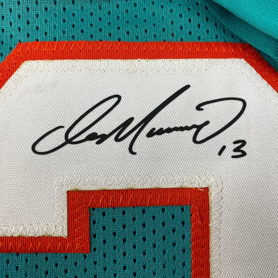 Facsimile Autographed Dan Marino Miami Teal Laser Auto Jersey Size Men ...