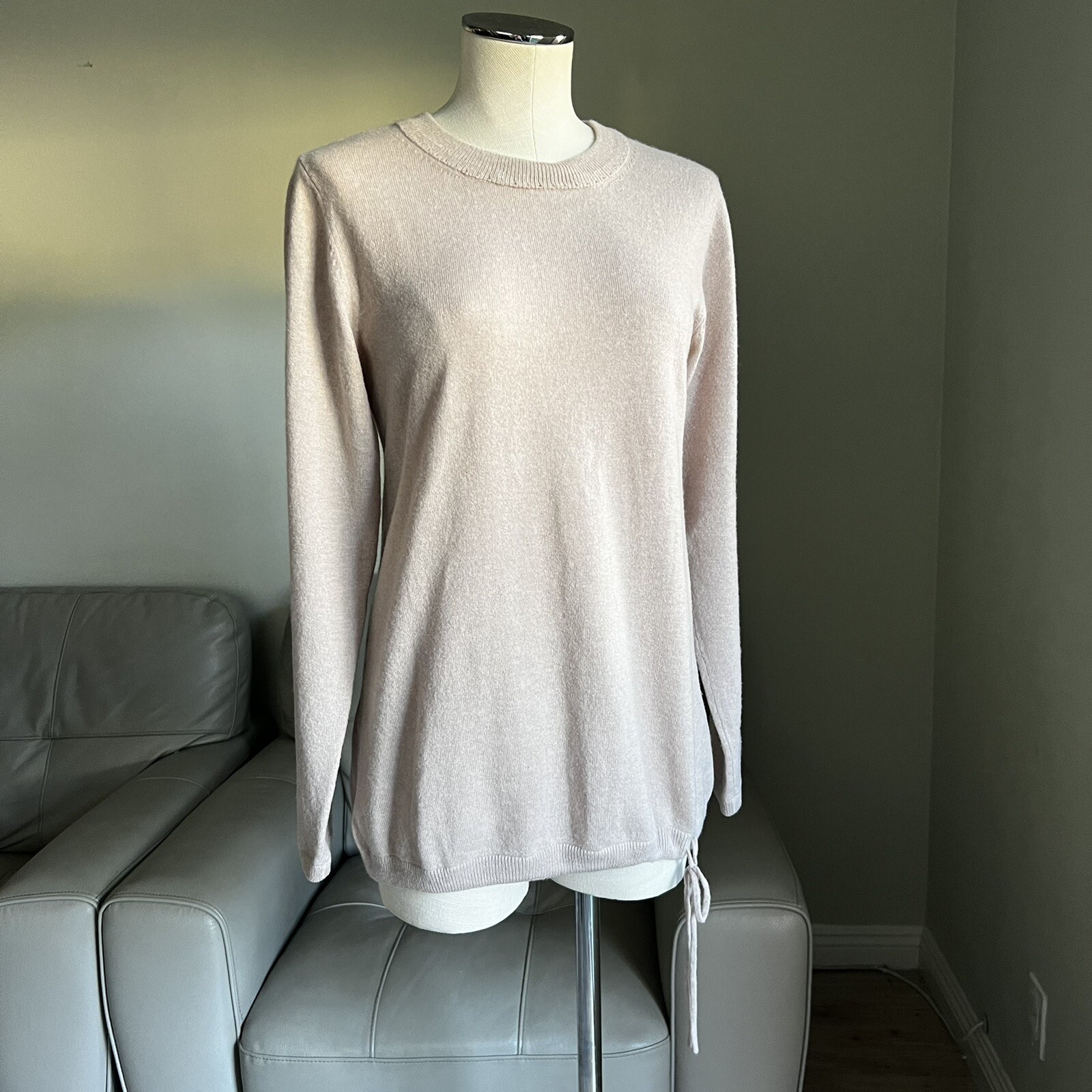 H&M MAMA Pure Cashmere Powder Pink Sweater Sz M - Gem