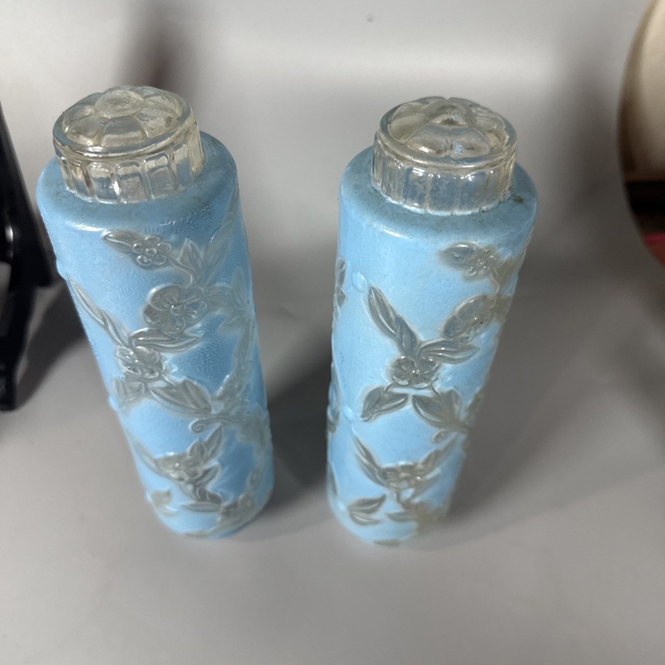 Vintage Art Deco Electrolite Blue Glass Torpedo Shades No Bases | eBay