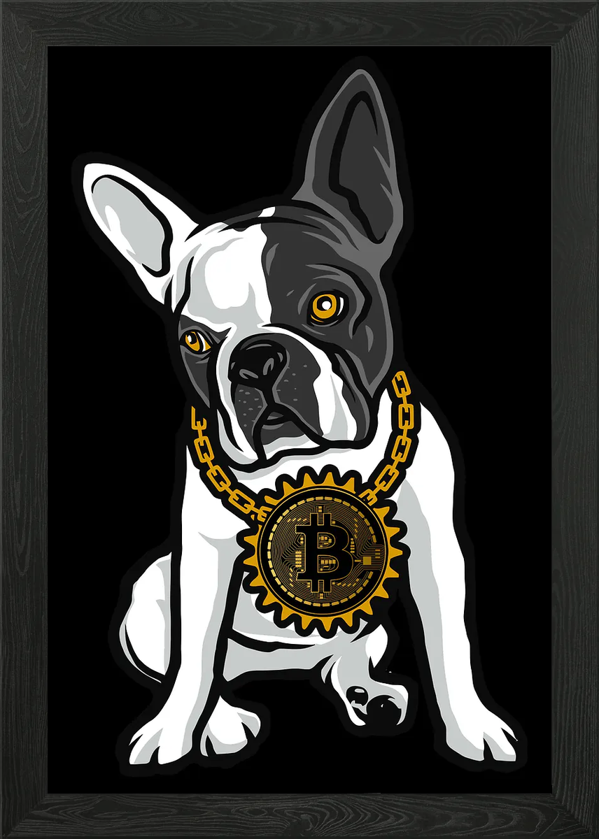 Bitcoin Dog Stylish Framed Wall Art Poster Canvas Print Picture | eBay UK