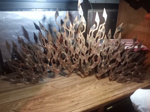 Metal wall decor sculpture copper flame sign wall hanging decorative ...