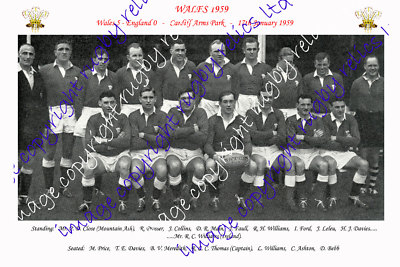 WALES 1959 RUGBY TEAM PHOTOGRAPH (v England) | eBay UK