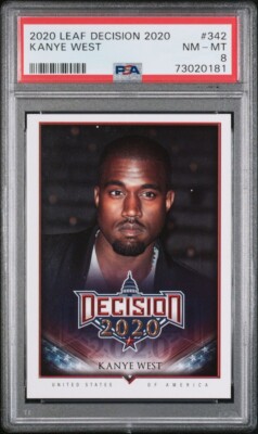 Kanye West 2020 Leaf Decision #342 Rookie Card RC PSA 8 NM-MT LOW POP ...