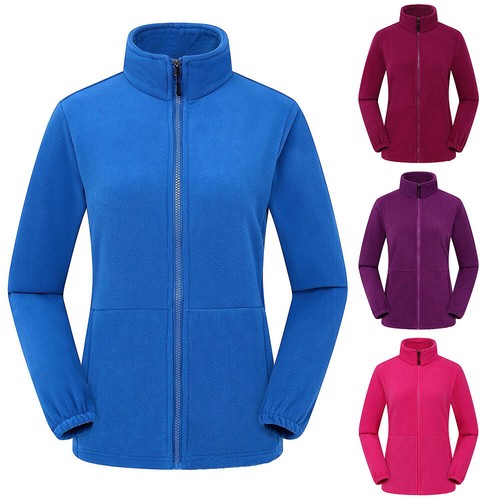 Womens Ladies Fleece Jacket Full Zip Up Warm Classic Micro Fleece Anti ...