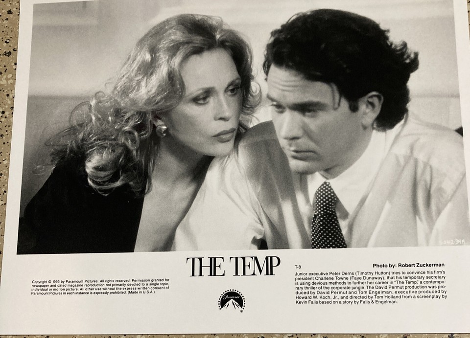 LOT THE TEMP TIMOTHY HUTTON FAYE DUNAWAY LARA FLYNN BOYLE PRESS PHOTO B ...