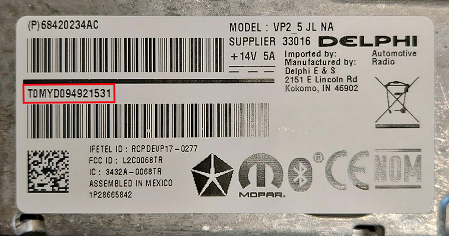Car Radio Security Code – Chrysler, Dodge, Ram, Jeep – Unlock by Serial ...