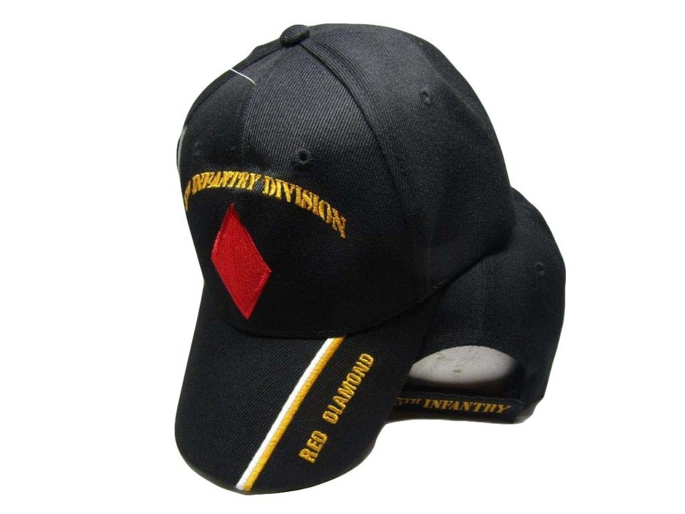 US Army 5th Infantry Red Diamond Military Black Embroidered Cap CAP572 ...