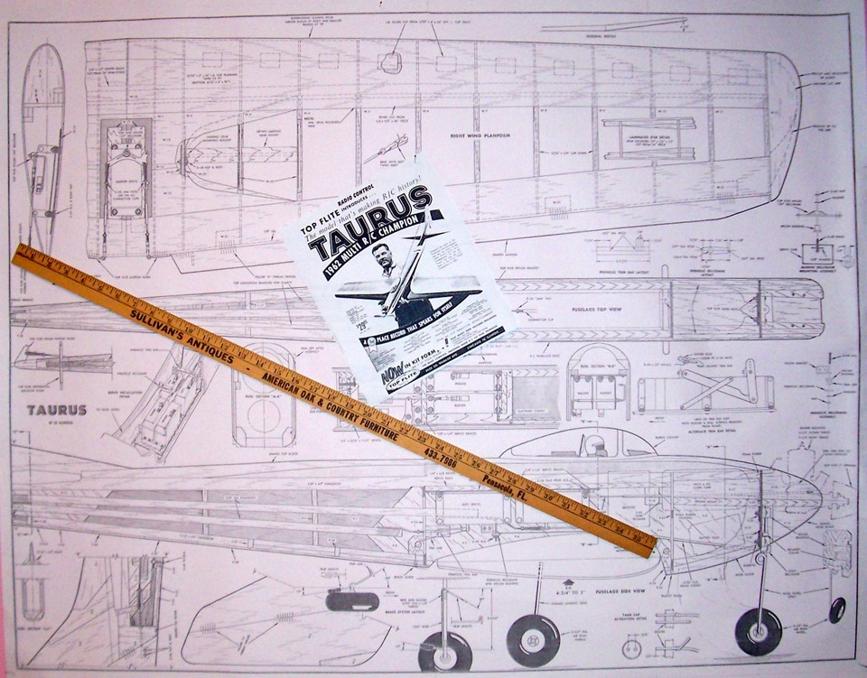 TAURUS PLANS to Build Kazmirski's 1962 RC Pattern Champion Model Plane ...