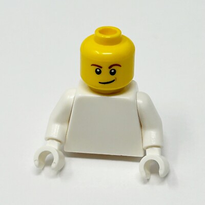 LEGO Minifigure Head Lopsided Smile Medium Nougat Dimple Reddish Brown ...