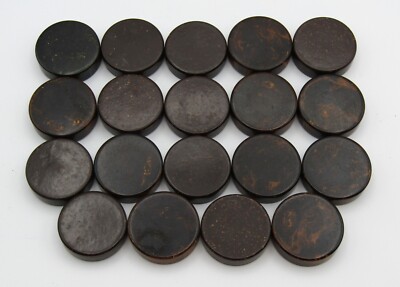 VINTAGE BAKELITE BROWN SWIRL BACKGAMMON CHECKERS - 19 PCS. | eBay