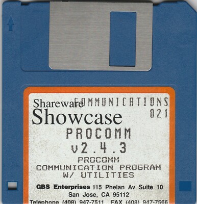 Shareware Showcase ProComm v2.4.3 by GBS Enterprises ~ 3.5 Software ...