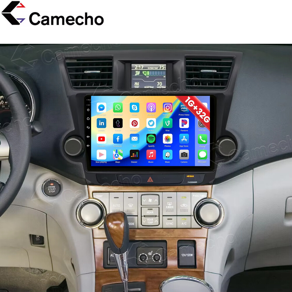 For 2008-2013 Toyota Highlander Car Radio Stereo Android 13 GPS Navi Bluetooth | eBay