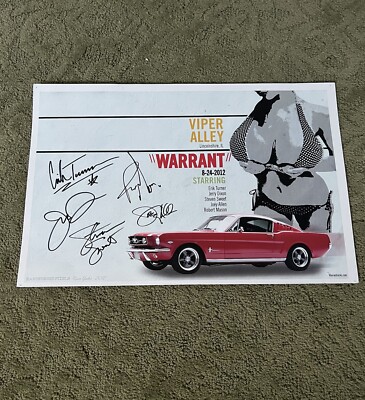 Warrant 2012 Rock Band Signed Lincolnshire Illinois Tour Concert Poster ...