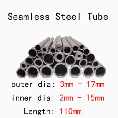 1pcs 110mm Length OD 3mm-17mm ID 2mm-15mm Seamless Steel Tube Hollow ...