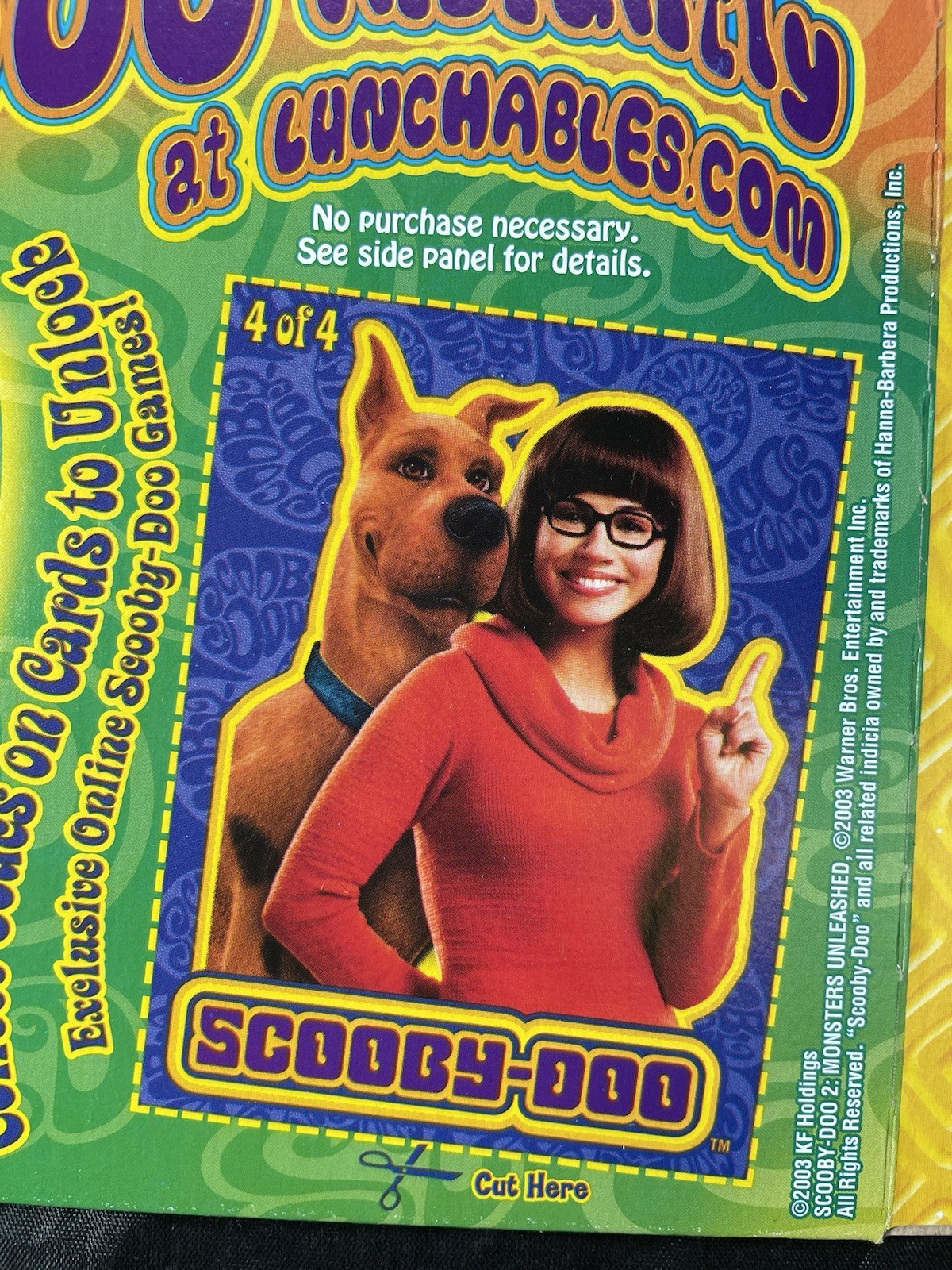 2003 Lunchables Scooby-Doo 2 Linda Cardellini Velma Promo Trading Card ...