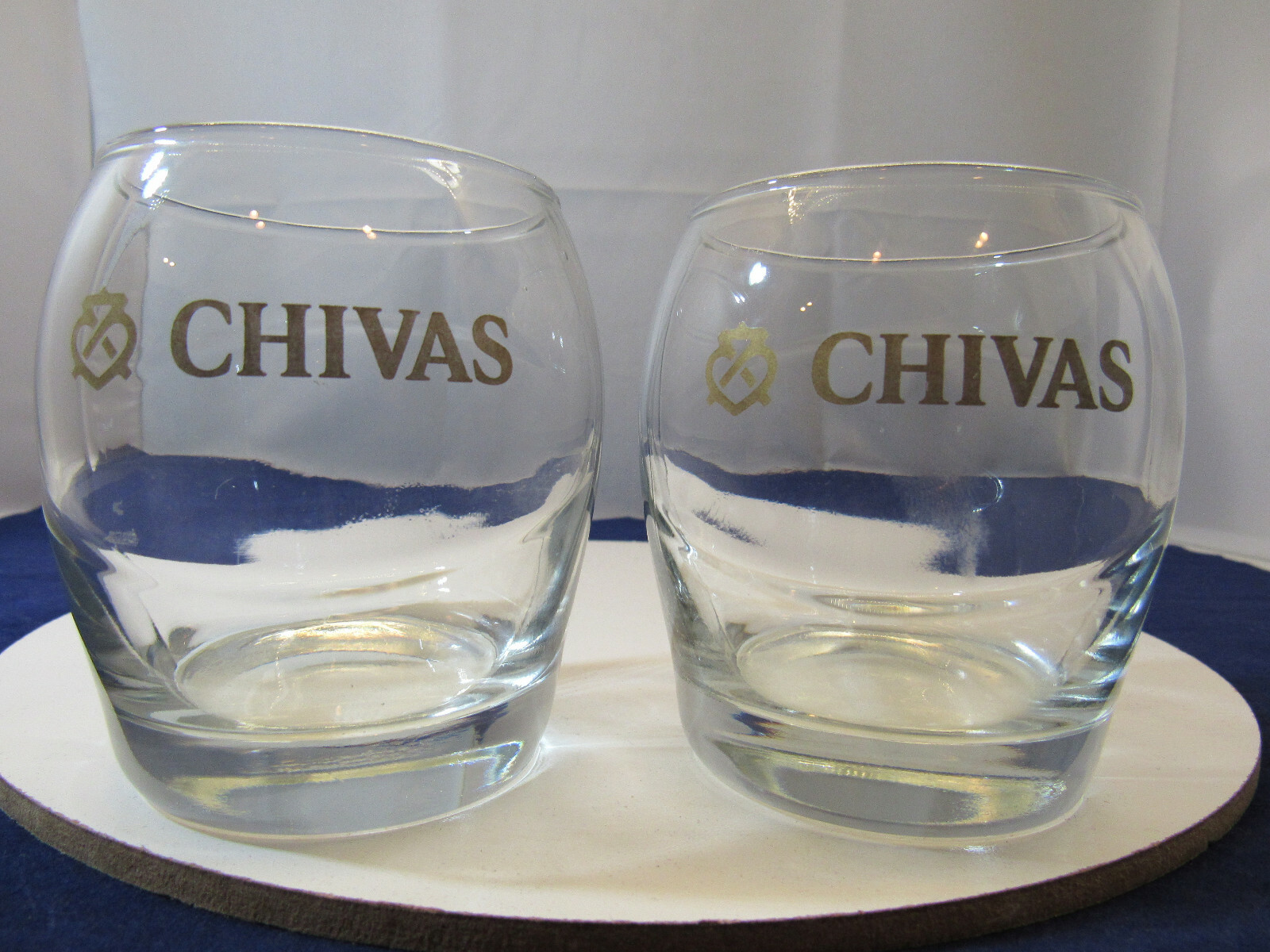 Set of 2 Chivas Regal Glasses Very Nice w/Thumb and Index Molded Glass ...