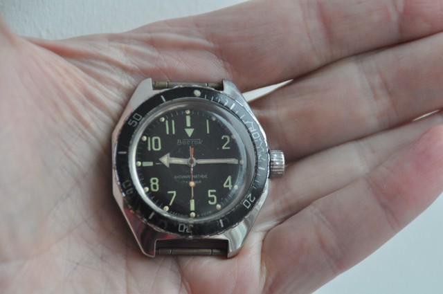 vintage Soviet Amphibian Diver VOSTOK Sniper dial watch 2409a Serviced ...