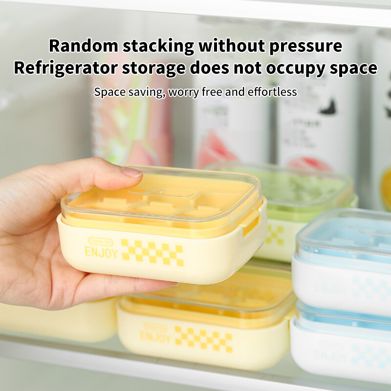 6 Grid Ice Mold Food Grade Foldable One Click Push Type Ice Cubes Tray ...