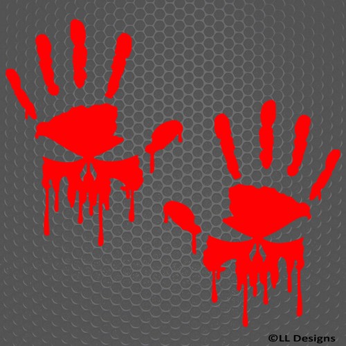 Dripping Skull Hand Wave Pair Off Road 4x4 Truck SUV Vinyl Decal ...