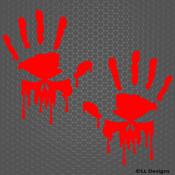 Dripping Skull Hand Wave Pair Off Road 4x4 Truck SUV Vinyl Decal ...