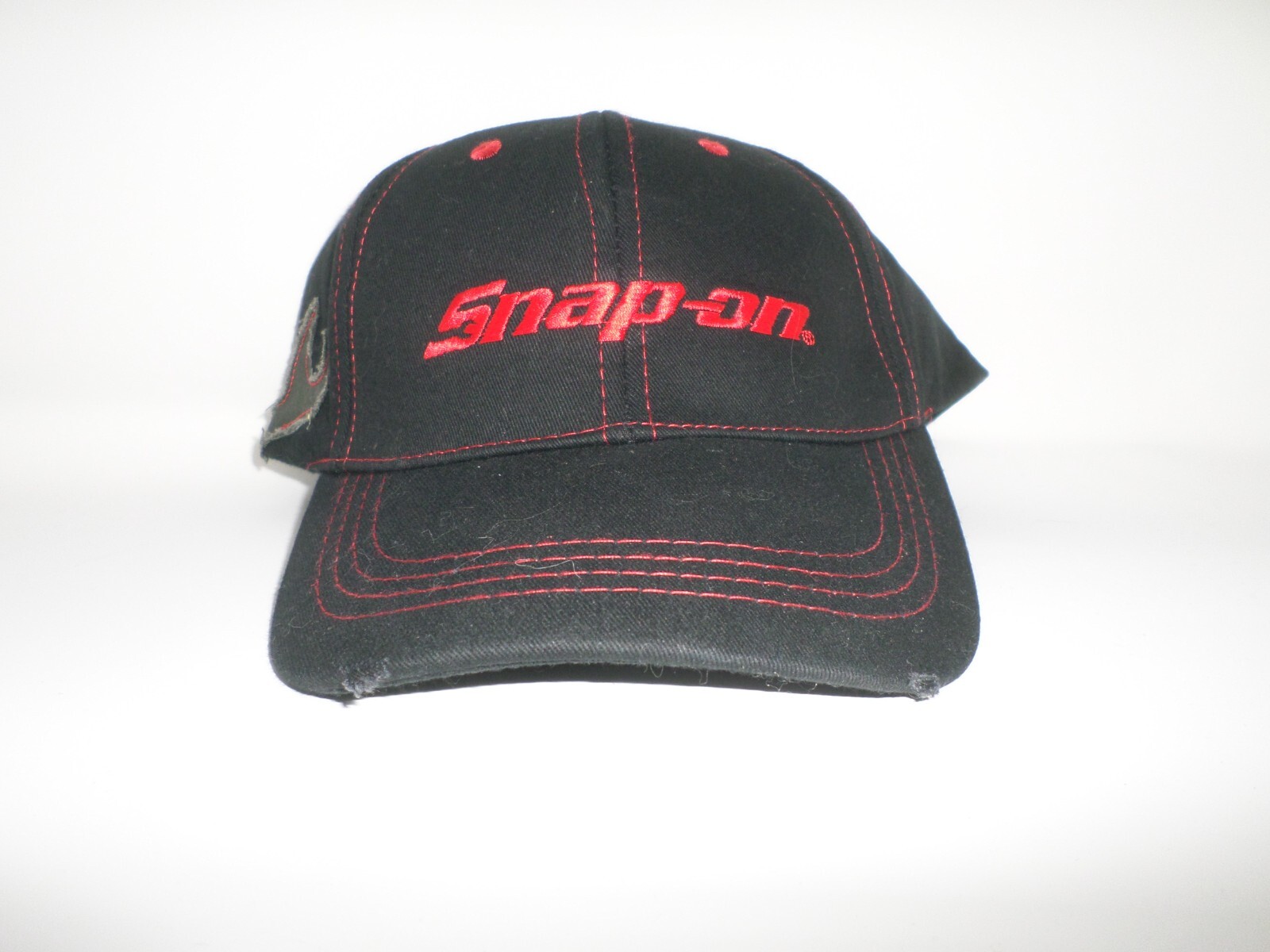 Snap On Tools Hat Black with Red Trim Tool Emblem Worn Look Adjustable ...