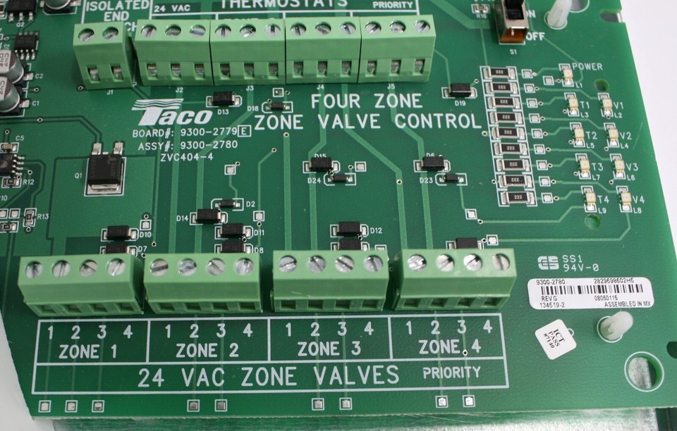 Taco ZVC404 4 Zone Valve Control, Boiler Zoning Control, FLA 1.5A @ 120 ...