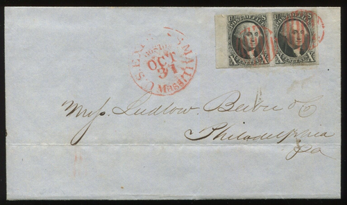 2 Washington Used Pair on US Express Mail Cover from Beebee ...