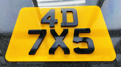 Premium Motorcycle Motorbike Novelty 4D Font 3mm 7x5" Show Number Plate ...