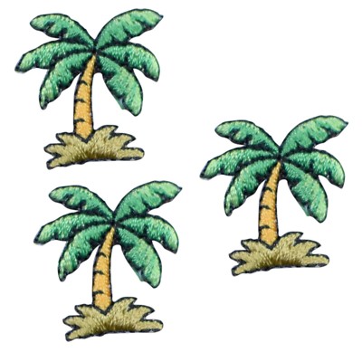 Mini Palm Tree Applique Patch - Tropical, Beach Badge 7/8" (3-Pack ...