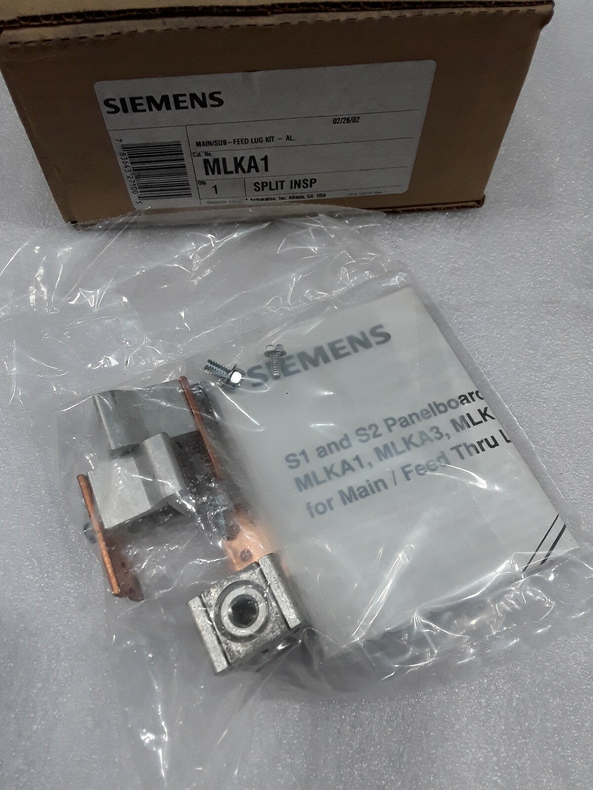 MLKA1 Siemens Main/Sub-Feed Lug Kit -AL NEW - Picture 2 of 2