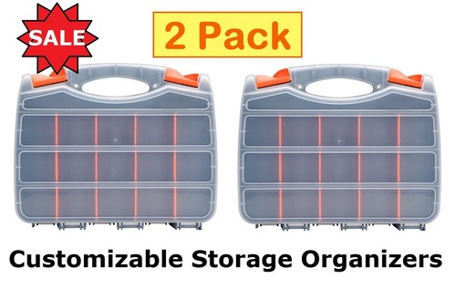 2 Pack Lot - Double Sided Customizable Storage Organizer Carrying Case ...