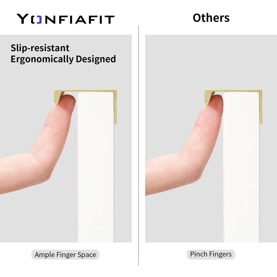 3 Pack 10" 250mm Overall Length Overall Length Edge Finger Pull Brushed ...