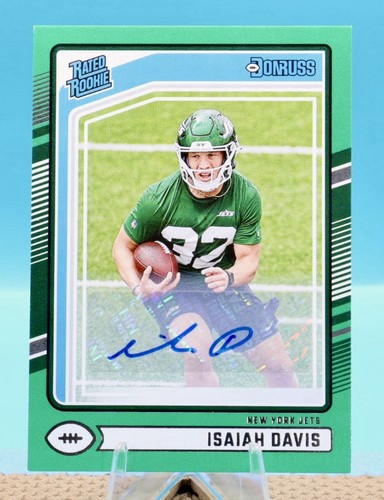 2024 Panini Donruss Football Isaiah Davis #386 Green Rated Rookie Auto💥 ...