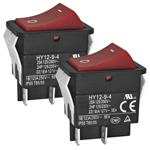 HY12-9-4 Rocker Switch (Pack of 2) - On/Off Pushbutton Switch, 4 Pin ...