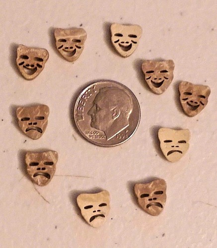 Pkg of 20 LAUGH NOW CRY LATER 2-hole Coconut Shell Buttons 3/8" 10mm ...