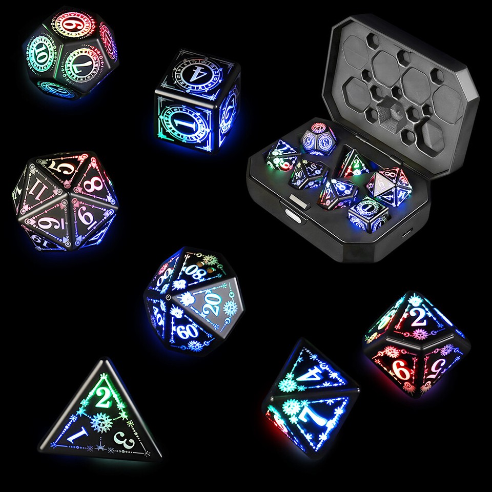 Light Up LED Dice Set Shake To Glowing DND Dice For Role Playing ...