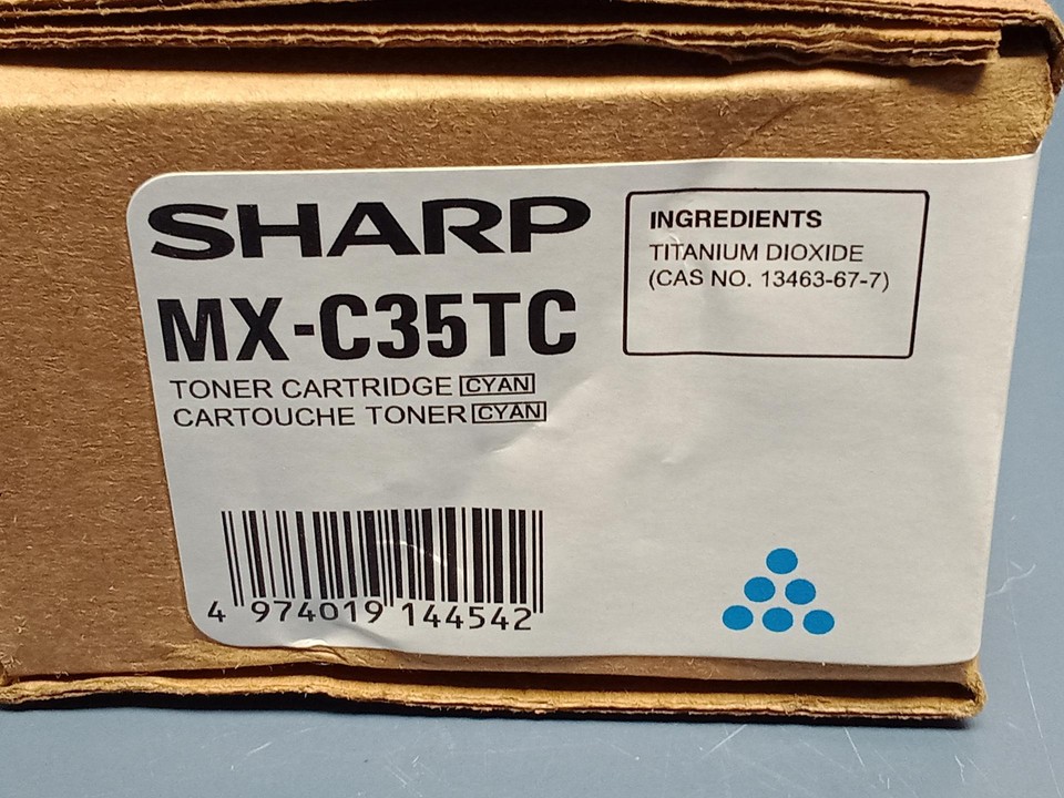 Genuine OEM Sharp Cyan Toner Cart. MX-C35TC | eBay