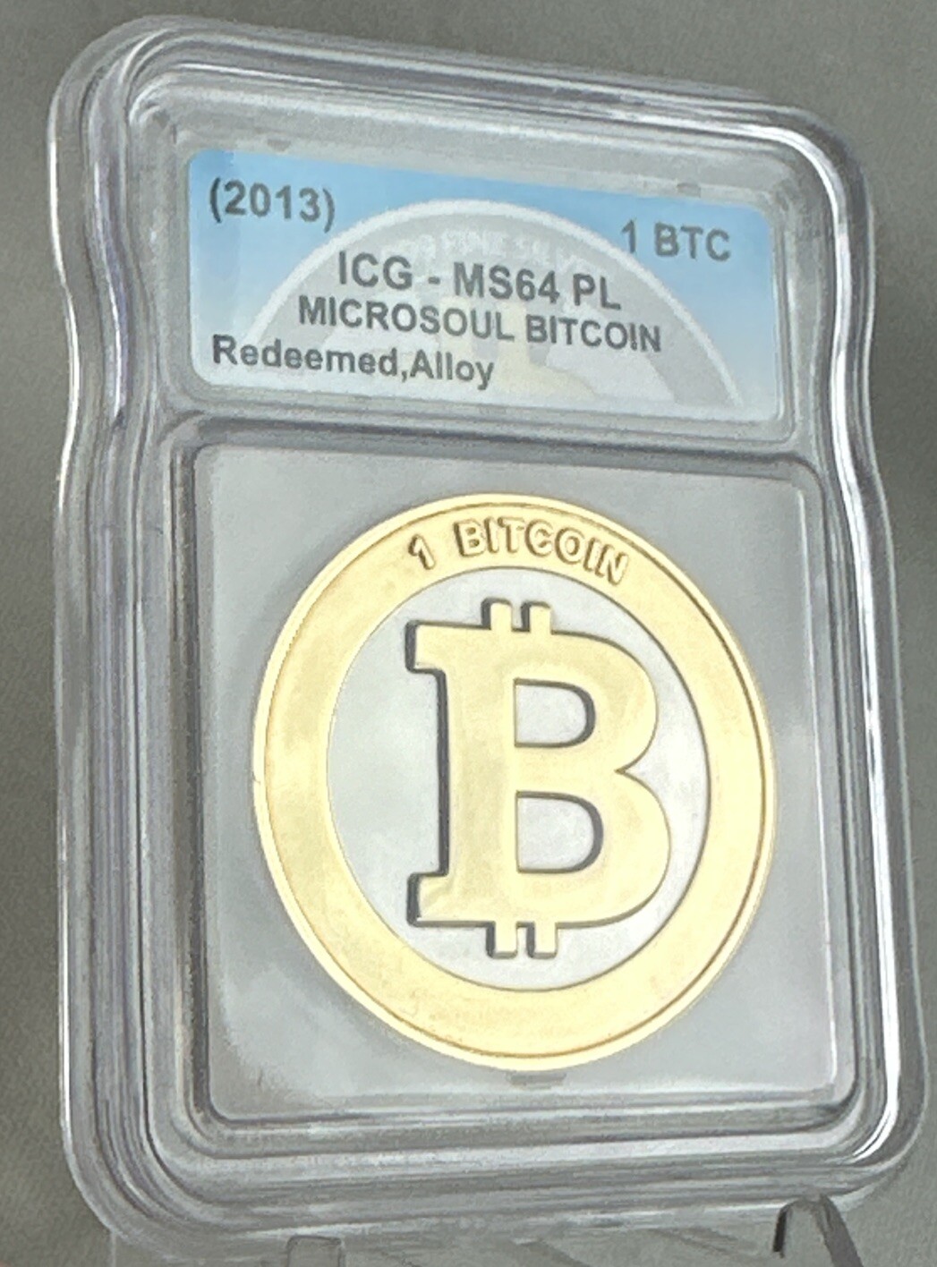 2013 Microsoul PBC Coin /100 made - 1 Bit Coin-ICG MS64-Redeemed- BTCC ...