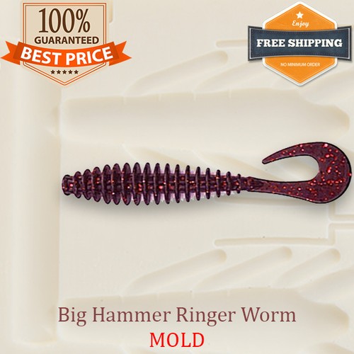 Ringer Worm Bait Mold Grub G Tail Fishing Soft Plastic Lure 50-100 mm ...