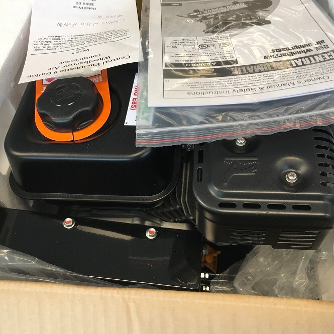 Central Pneumatic 9 gallon 212cc 135 PSI Wheelbarrow Air Compressor EPA ...