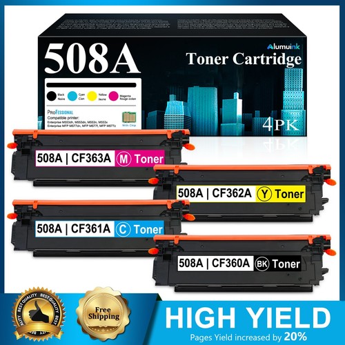 4PK 508A Toner Cartridge Set Black/Magenta/Yellow/Cyan w/Chip for HP ...