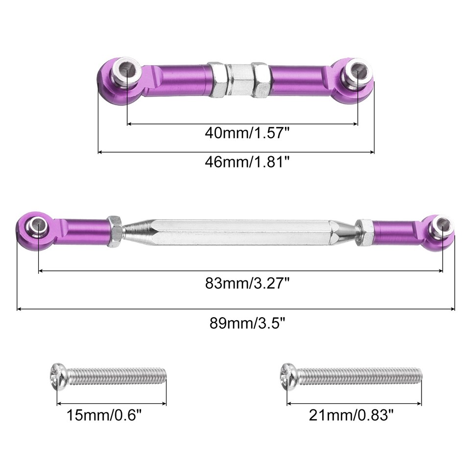 2 Sets Adjustable Turnbuckles Camber Link Linkages for MN 1:12 D90 Car ...